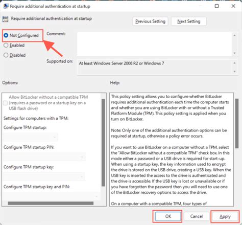How To Solve The Error Group Policy Settings For Bitlocker Startup