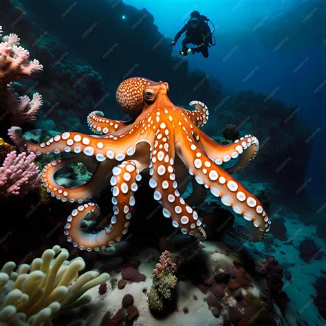 Octopus Habitat In Deep Sea Ecosystem Premium Ai Generated Image
