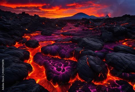 Stunning Visual Display Captivating Lava Flow Textures Colors Found