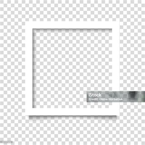 투명 한 배경에 격리 된 그림자 효과와 빈 사진 프레임 사진에 대한 빈티지 사진 사실적인 스타일의 벡터 일러스트레이션 Eps 10 검은색에 대한 스톡 벡터 아트 및 기타