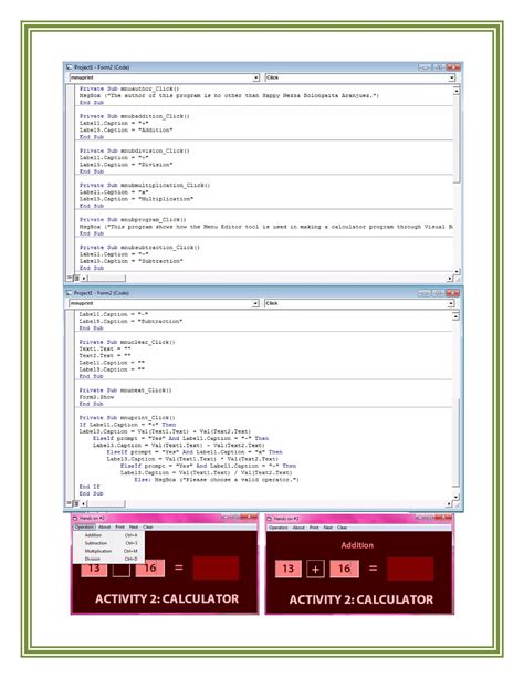 Visual Basic Menu Pdf