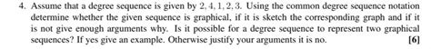 Solved 4 Assume That A Degree Sequence Is Given By 2 4 1