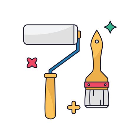 Roller Brush Toolkit 2d Color Illustrations 27077181 Png