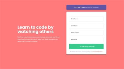 Frontend Mentor Intro Component With Sign Up Form Coding Challenge Solution