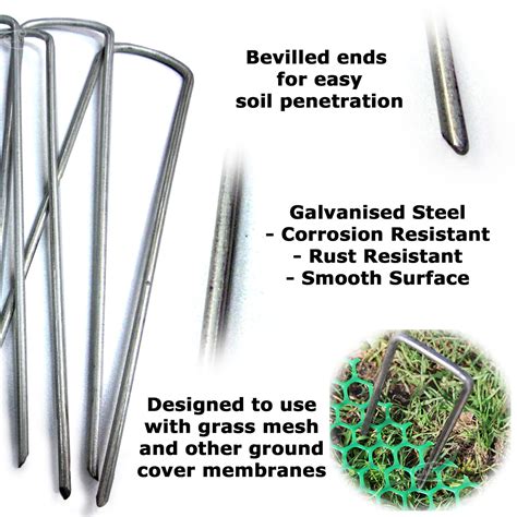 Galvanised U Pin Pegs For Turf Reinforcement And Grass Protection Fed