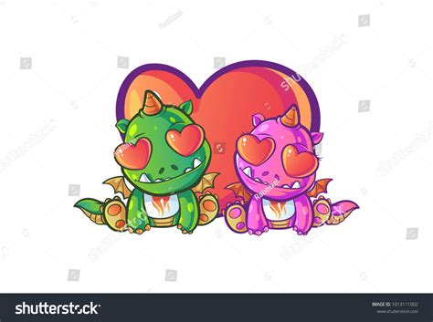 Vector Cartoon Illustration Cute Baby Dragon Stock Vector Royalty Free Shutterstock