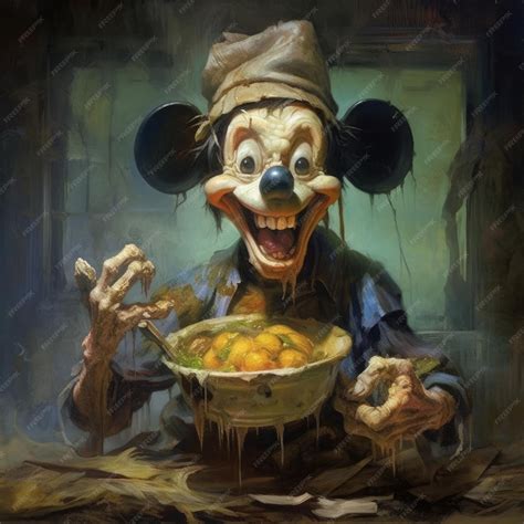 Premium Ai Image Mouse Mickey Scary Creepy Halloween Illustration Art
