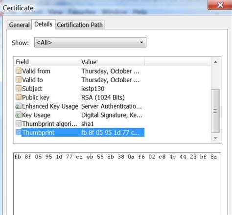 Find Certificate By Thumbprint