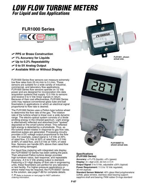 Low Flow Turbine Meters Omega Engineering