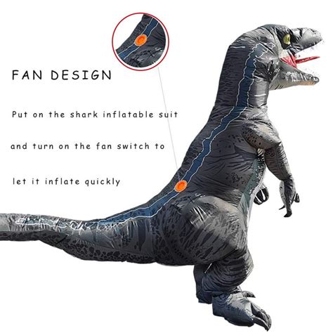 Blow Up Raptor Costume Adult Inflatable Dinosaur Costume Adult Blow
