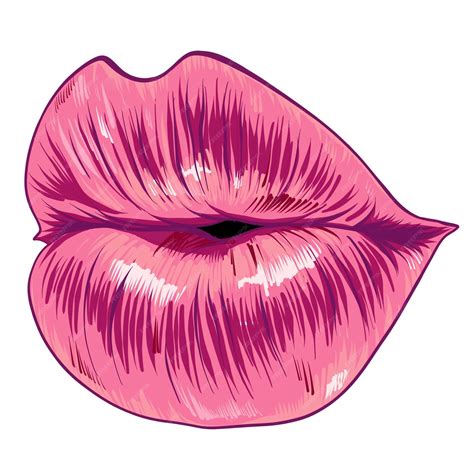 Premium Photo Woman Cartoon Mounth With Red Lips