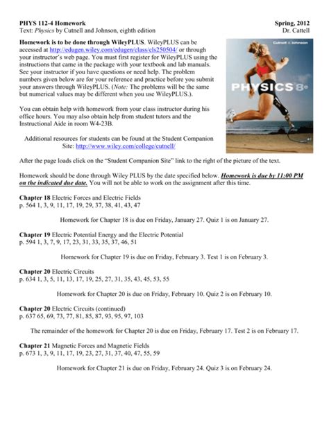 Physics Homework Electric Fields Magnetism Optics