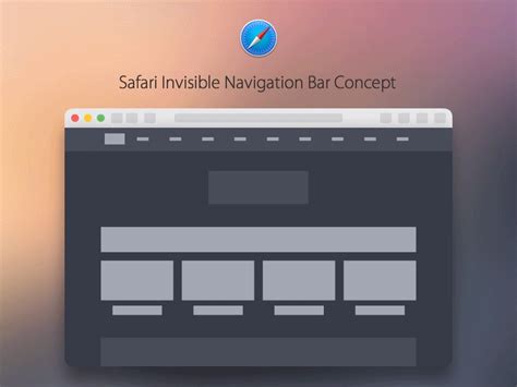 Safari Invisible Navigation Bar Concept Navigation Bar Navigation Design Navigation
