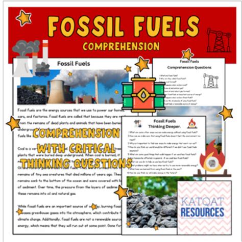 fossil fuels comprehension and critical thinking skills teaching