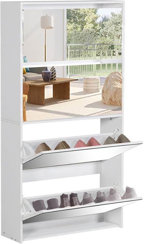 Aodailihb White Shoe Cabinet For Entryway Slim Narrow