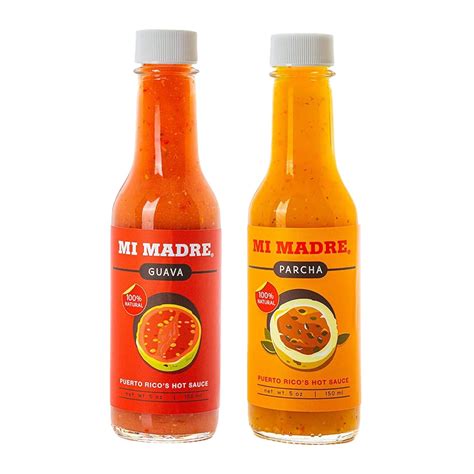 Mi Madre Hot Sauce From Puerto Rico Two Flavor Variety