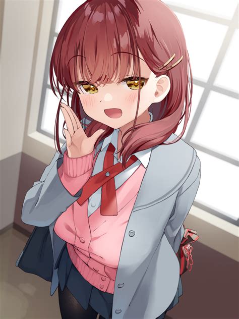 Safebooru 1girl D Arm Behind Back Bangs Black Legwear Blue Skirt