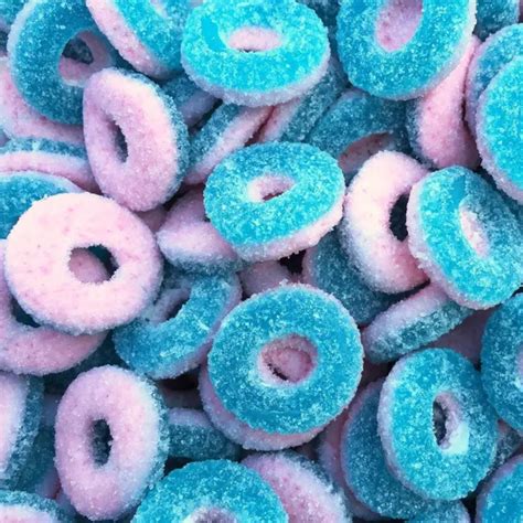 Bubble Gum Fizzy Rings Candy 33lb Sour Gummy Rings I Got Your Candy