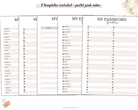 Password Organiser Password Tracker Password Book Password Keeper Password Journal Password