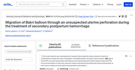 Migration Of Bakri Balloon Through An Unsuspected Uterine Perforation