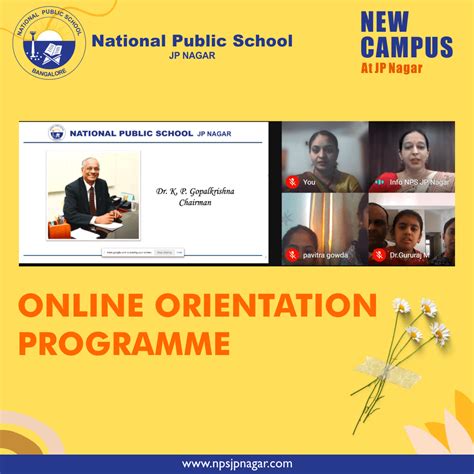 Online Orientation Programme National Public School JP Nagar