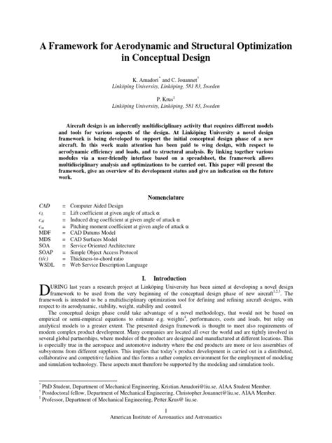 A Framework For Aerodynamic And Structur Pdf Conceptual Model Airfoil