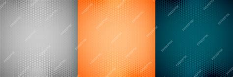 Free Vector Three Empty Halftone Background Set Design Pattern