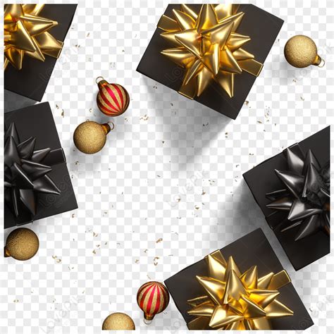 블랙 골드 크리스마스 일러스트 선물 상자 3d 요소장식겨울 Png 일러스트 무료 다운로드 Lovepik