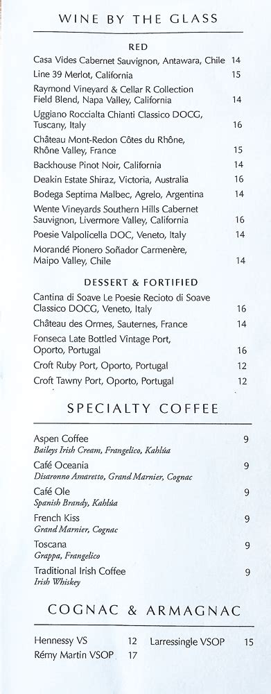 Vista 23 Menus