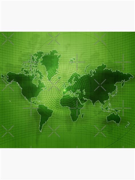 Binary Code World Map The Matrix Neon Geometric Abstract Global Map