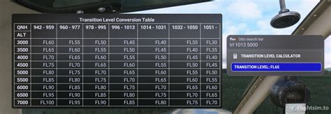 Flow Pro Widget Transition Level Calculator For Microsoft Flight