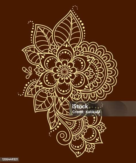 헤나 드로잉과 문신을위한 멘디 꽃 패턴 민족 동양 인도 스타일의 장식 낙서 장식 개요 손 그리기 벡터 그림입니다 0명에 대한 스톡 벡터 아트 및 기타 이미지 Istock