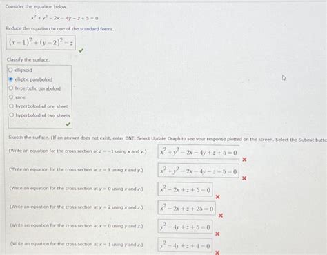 Solved Consider The Equation Below X2 Y2−2x−4y−z 5 0 Reduce