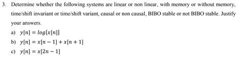 Solved 3 Determine Whether The Following Systems Are Linear