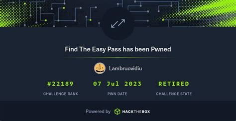 Ovidiu Lambru On Linkedin Owned Find The Easy Pass From Hack The Box