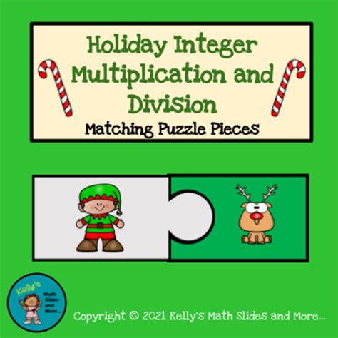 Christmas Integer Matching Puzzle Pieces Multiplication And Division