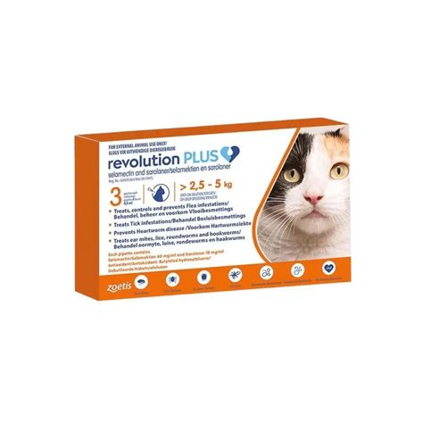 Revolution Plus Orange 26 To 5kg Cat Tick And Flea Treatment Pack Of