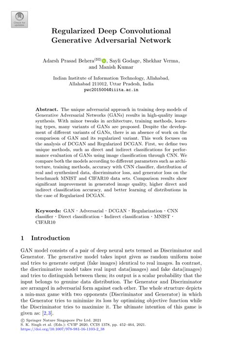 PDF Regularized Deep Convolutional Generative Adversarial Network