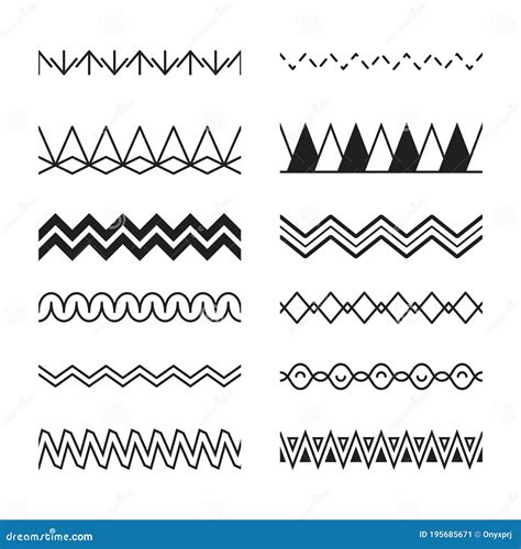 Zigzag Seamless Waves Geometric Shapes Abstract Linear Water Vector Patterns Stock Vector