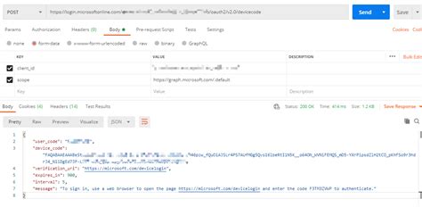 oauth 2 0 aad v2 0 unable to use default scope with device code