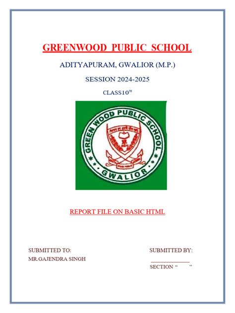 Report On Html Class 10 Pdf Html Html Element