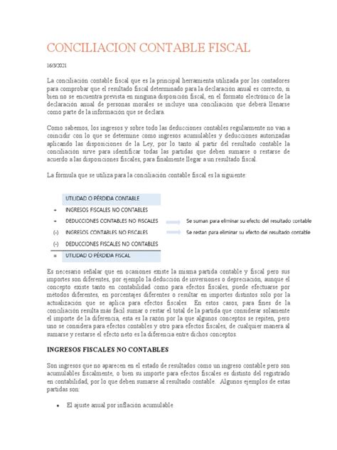 Conciliación Contable Y Fiscal Guía Práctica Pdf Contabilidad