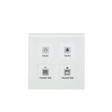 Knx Rf Glass Push Button Plus 4 Fold With Actuator White Knx