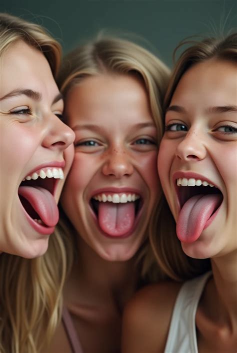 Girls Showing Their Tongues Seaart Ai