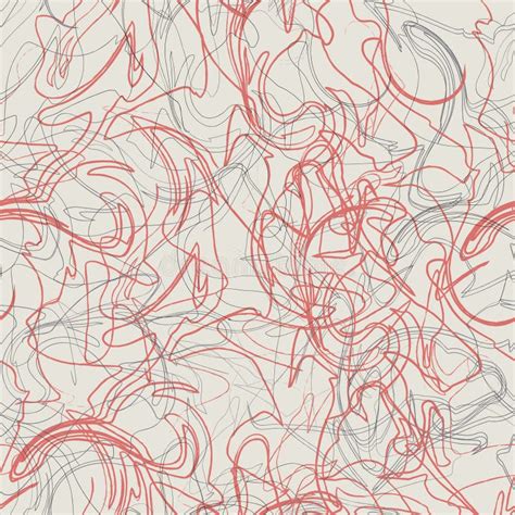 Abstract Background Doodle Tangled Lines Vector Seamless Pattern Stock