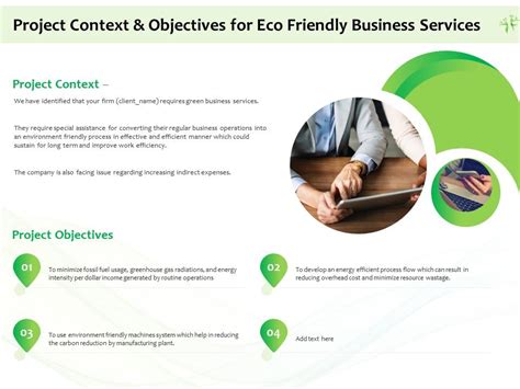 Project Context And Objectives For Eco Friendly Business Services Ppt Powerpoint Image