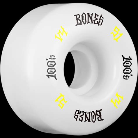 Bones Wheels 100 Skateboard Wheels V4 Wide 100a 4pk Bones Wheels