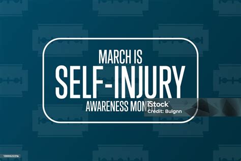 3월은 자해 또는 자해 인식의 달입니다 휴일 개념 배경 배너 카드 텍스트 비문이있는 포스터용 템플릿 벡터 Eps10 그림입니다 0명에 대한 스톡 벡터 아트 및 기타 이미지
