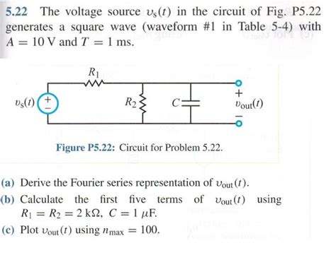 solved 5 22 the voltage source vs t in the circuit below