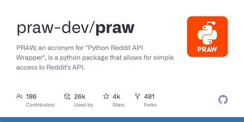 Github Praw Devpraw Praw An Acronym For Python Reddit Api Wrapper Is A Python Package